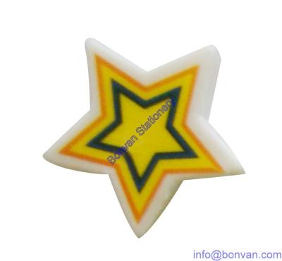 China star printed eraser, star design rubber eraser from china manufacturer for sale