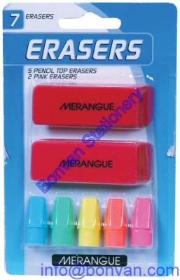 China office pencil eraser set, office eraser set, pencil rubber set in paper card packing for sale