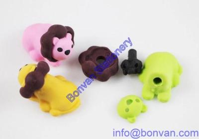 China cow shape eraser,3D animal eraser,animal toy eraser for advertising use for sale