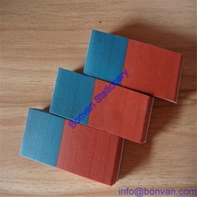 China two color school eraser,two color injected eraser,double color rubber eraser for sale
