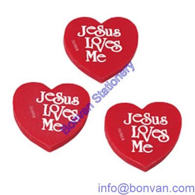 China heart shape eraser,heart printed eraser,promotional gift heart eraser for sale