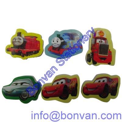 China Cartoon rubber eraser,printed cartoon eraser,car shape cartoon eraser for sale