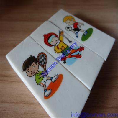 China extruded printed eraser, heat transfer printed eraser,full color printed eraser for sale