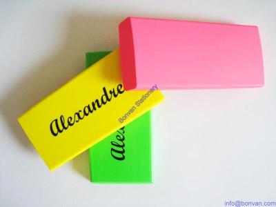 China fluorescence eraser,fluorescence color rubber eraser, gift promotional fluorescence eraser for sale