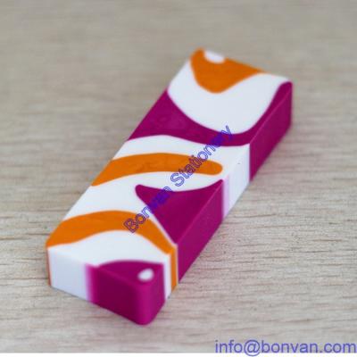 China novel design extruded multi-color eraser,multicolor eraser for kids for sale