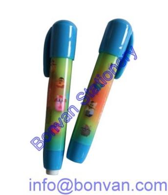 China school student click eraser pen,children school eraser pen,printed eraser pen for sale