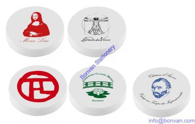 China round promotional eraser, logo printed advertising eraser,round rubber eraser for sale