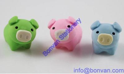 China 3D kids toy eraser, promotional 3D eraser ,3D pig eraser for sale