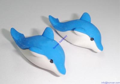 China dolphin eraser, 3D finish eraser, gift toy eraser for sale