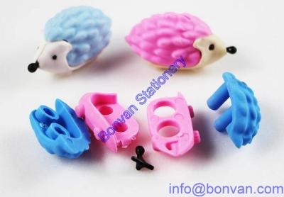 China hedgehog eraser,animal eraser rubber,3d hedgehog eraser for sale