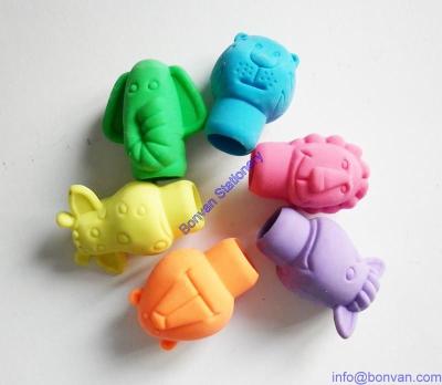 China stationery eraser topper,3D animal head topper eraser,gift topper eraser for sale