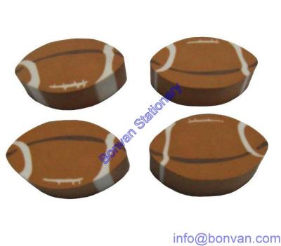 China extruded rubber eraser, football design eraser in multicolor design for sale