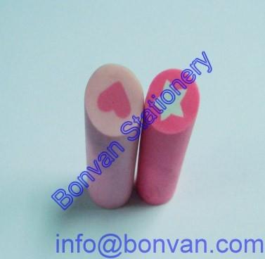 China kids toy two color injected eraser,two color extruded kids eraser for sale