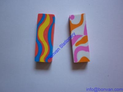 China fancy, good design gift kids extruded eraser,injected lines eraser for sale