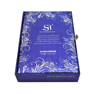 China Free Sample Custom Face Mask Flip Boxes Packaging Luxury Elegant Handmade Paper Box Make Up Skincare Gift Box With Logo for sale