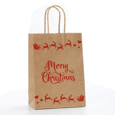 Cina Sacchetti regalo in carta di Natale Sacchetti di carta Kraft riutilizzabili in vendita