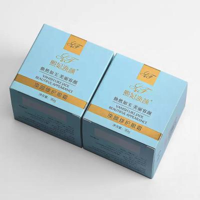 China Custom Order Accepted Embossed Treatment Eye Cream Box Mask Packaging Box Fast Shipping for sale