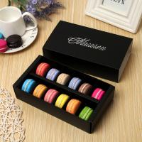 China Customized Eco-friendly Paper Candy Macaron Gift Box Packaging With Plastic Tray Lid Base for sale