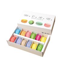 China Customized Eco-friendly Paper Candy Macaron Gift Box Packaging With Plastic Tray Lid Base for sale