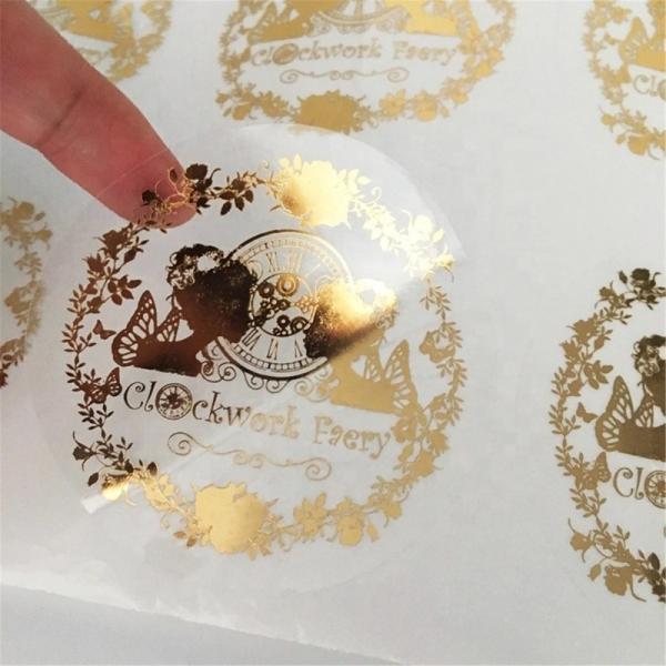 Quality Hot Stamping Gold Foil Label Stickers Waterproof Custom Metal Stickers for sale