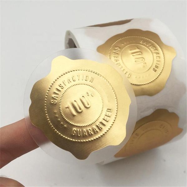Quality Hot Stamping Gold Foil Label Stickers Waterproof Custom Metal Stickers for sale
