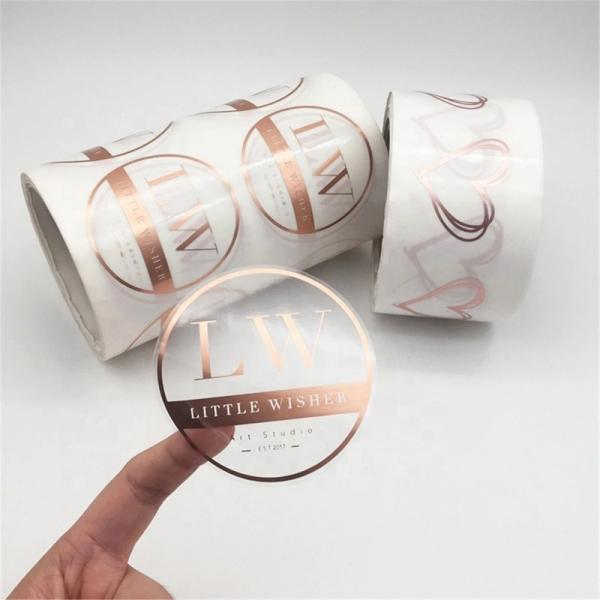 Quality Hot Stamping Gold Foil Label Stickers Waterproof Custom Metal Stickers for sale