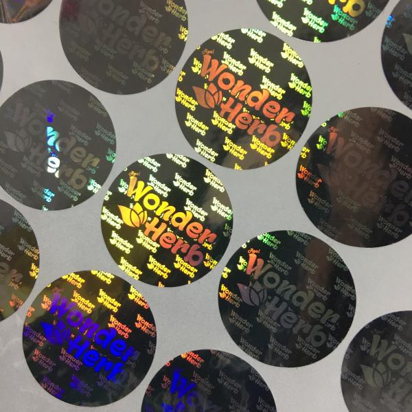 Quality Carton Packaging PVC Adhesive Sticker Label Waterproof Custom Holographic for sale