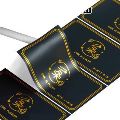 China Custom Adhesive Hair Oil Bottle Labels With Waterproof Material And Metallic Effect for sale