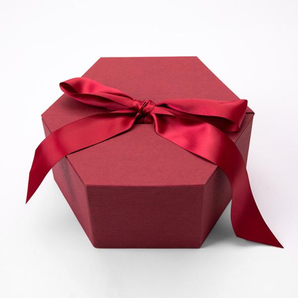 Quality Hexagon Cardboard Magnetic Box Rigid Double Door Gift Box For Beverages for sale