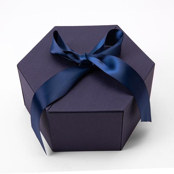 Quality Hexagon Cardboard Magnetic Box Rigid Double Door Gift Box For Beverages for sale
