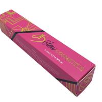China Matt Lamination Cosmetic Packaging Box Recycled Relief Pattern Lip Gloss Packaging Box for sale