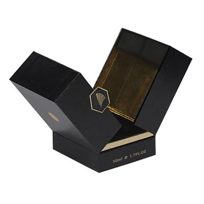 중국 환경 친화적 재료 및 고급 포장용으로 검은색의 맞춤형 쌍문 향수 상자 판매용