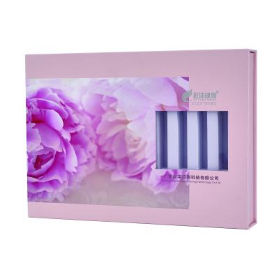 China Custom Logo Roze Kaars Luxe Leeg Geur Oud Attar Huidverzorging Fles Verpakking Kartonnen Doos Te koop