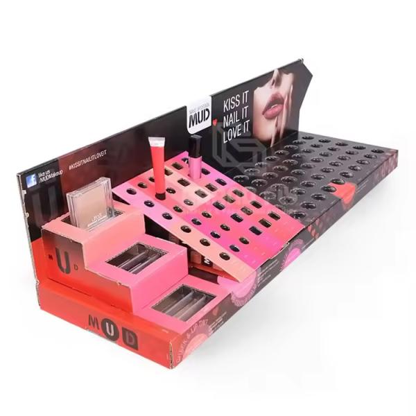Quality Cardboard Paper Counter Display Box Glass Bottle Countertop Display Stand With Holes for sale