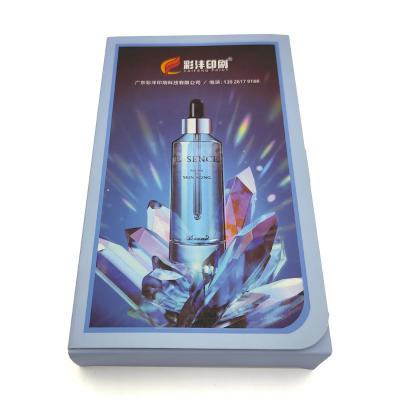China Caja de cartón plegable personalizada en la parte superior del embalaje cosmético con ventanas de PVC transparentes después de abrir en venta