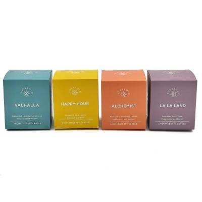 중국 환경 친화적 인 도매 맞춤형 개인 레이블 고급 매트 사용자 지정 로고 인쇄 8oz 광장 촛불 잔 종이 상자 판매용