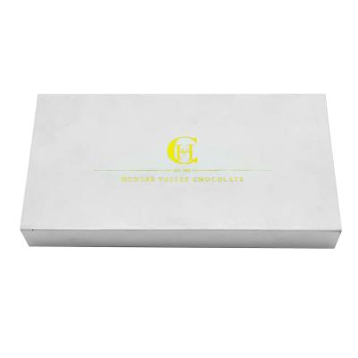 China Custom Luxury Rigid Fancy Gold Foil Stamping Logo Square Rectangle Candy Chocolate Packaging Box With Insert for sale