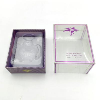 China Custom Logo Printing Perfume Display Box with Transparent PVC Cover and Paperboard Material for sale