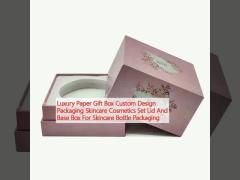 Boîte-cadeau en papier de luxe Emballage de conception personnalisée Pour les cosmétiques de soins de la peau Ensemble de couvercle et de base Boîte pour emballage de bouteille de soins de la peau