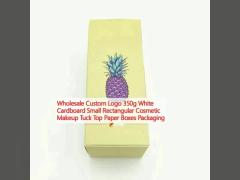 Comércio A Grosso Logotipo Personalizado 350g Cartão Branco Pequena Maquiagem Cosmética Rectangular Caixas de Papel Tuck Top Embalagem