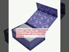 Scatole di carta con logo personalizzato Scatole di carta con chiusura magnetica a colori Scatole di carta regalo rigida riciclabile Scatole di imballaggio rigido con imballaggio di spuma Eva