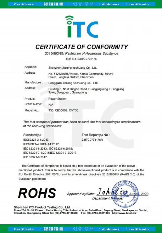 RoHS - Guangdong beineng New Energy Co., Ltd.