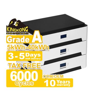 China Growatt 51.2v 10kwh 20kwh 30kwh 50kwh Lifepo4 Iões de lítio Sistema solar doméstico empilhável à venda