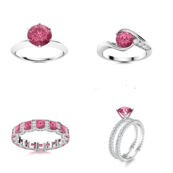 Pink Synthetic Sapphire Al2O3 Raw Materials Jewelry Industry High Hardness Mohs Hardness 9 Elaborate Processing