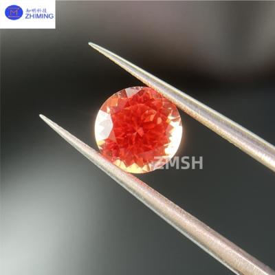 Cina Zaffiro Padparadscha Sintetico Taglio Personalizzato per Gioielli in vendita