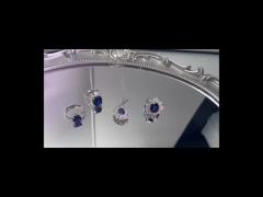 Custom synthetische gekleurde saffier edelsteen ring koninklijk blauw handgemaakte sieraden