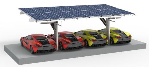Quality High Strength Solar Panel Parking Canopy Stable Silver COM Γ Frame Carport for sale