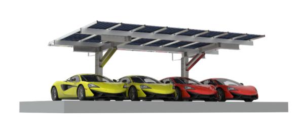 Quality High Strength Solar Panel Parking Canopy Stable Silver COM Γ Frame Carport for sale
