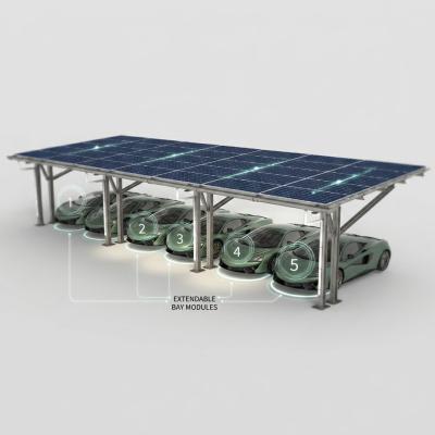 China Anti-Corrosion Coastal ECO Gamma Frame Carport ZAM Coating Marine Grade Solar Parking Structure 3000hr Salt Spray for sale