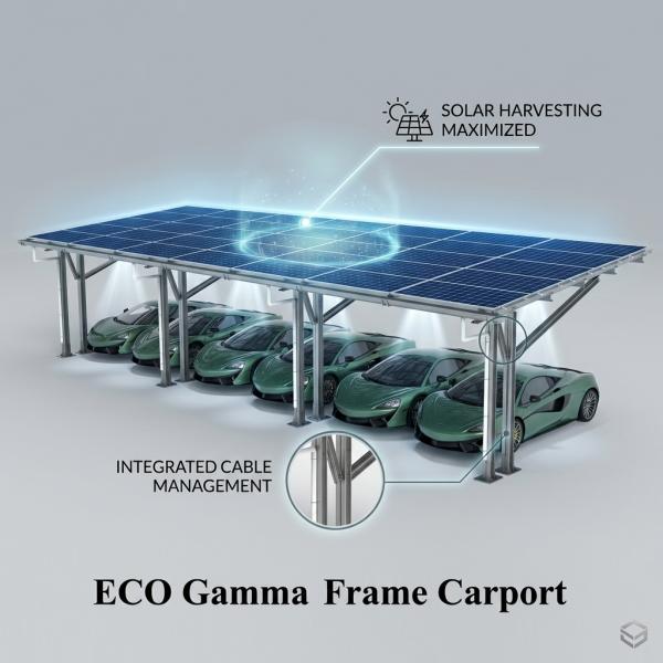 Quality Architectural ECO Gamma Frame Carport Luxury Solar Parking Structure Multi-Layer for sale